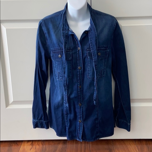CAbi | Tops | Euc Cabi Denim Button Down Blouse | Poshmark